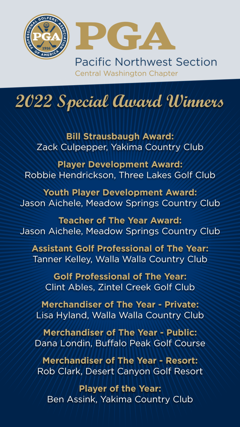 2022 CWC AWARD WINNERS – Central Washington Chapter PGA